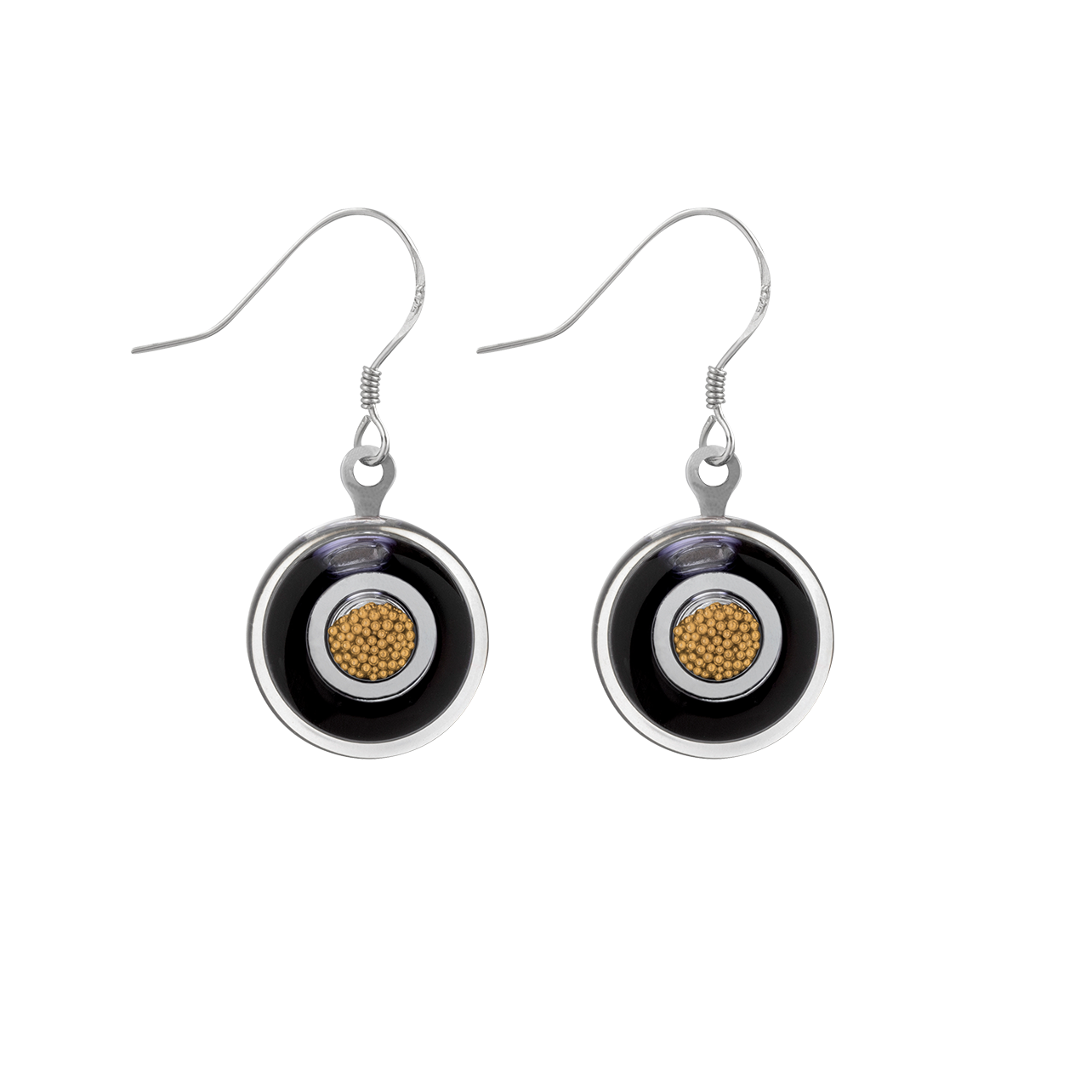 Boucles d'oreilles crochet - Duo Milk - Noir / Or - Pylones