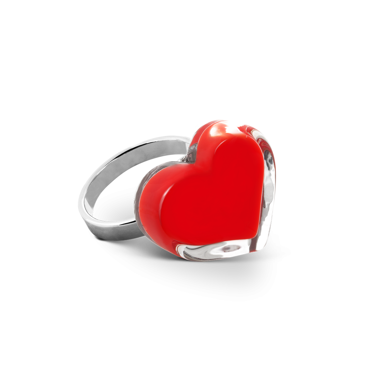 Glass ring - Coeur Nano Milk - Light Red - Pylones