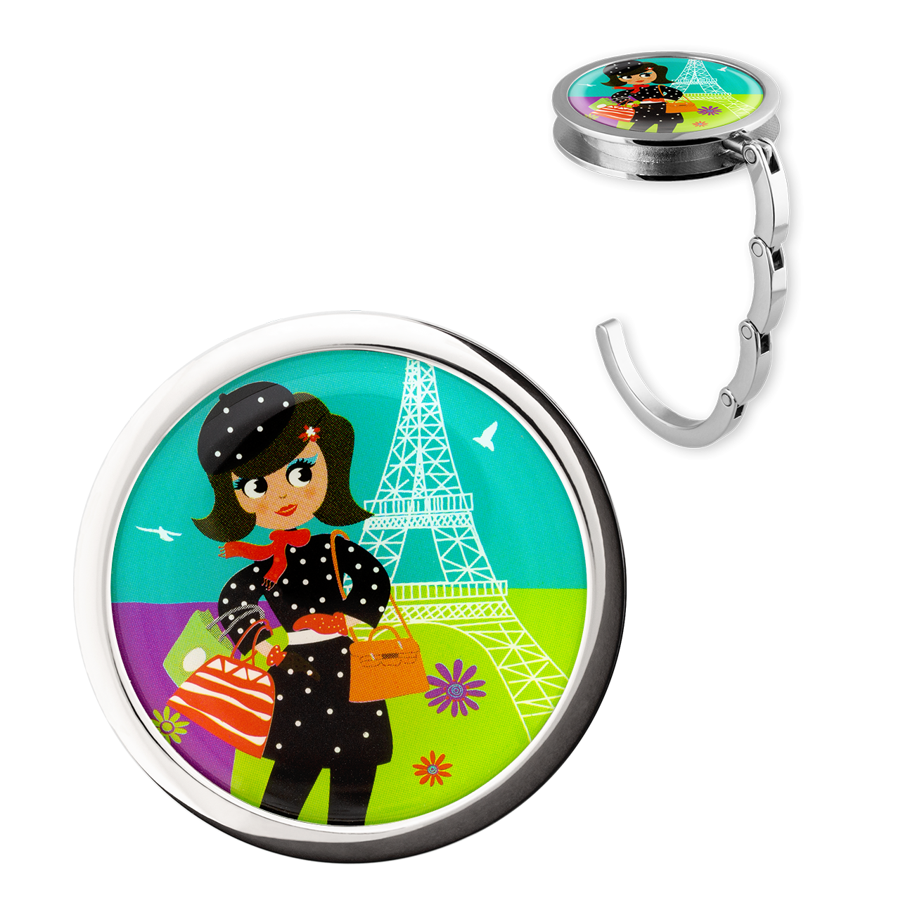 Accroche / porte sac à main original pour table avec crochet - Pylones