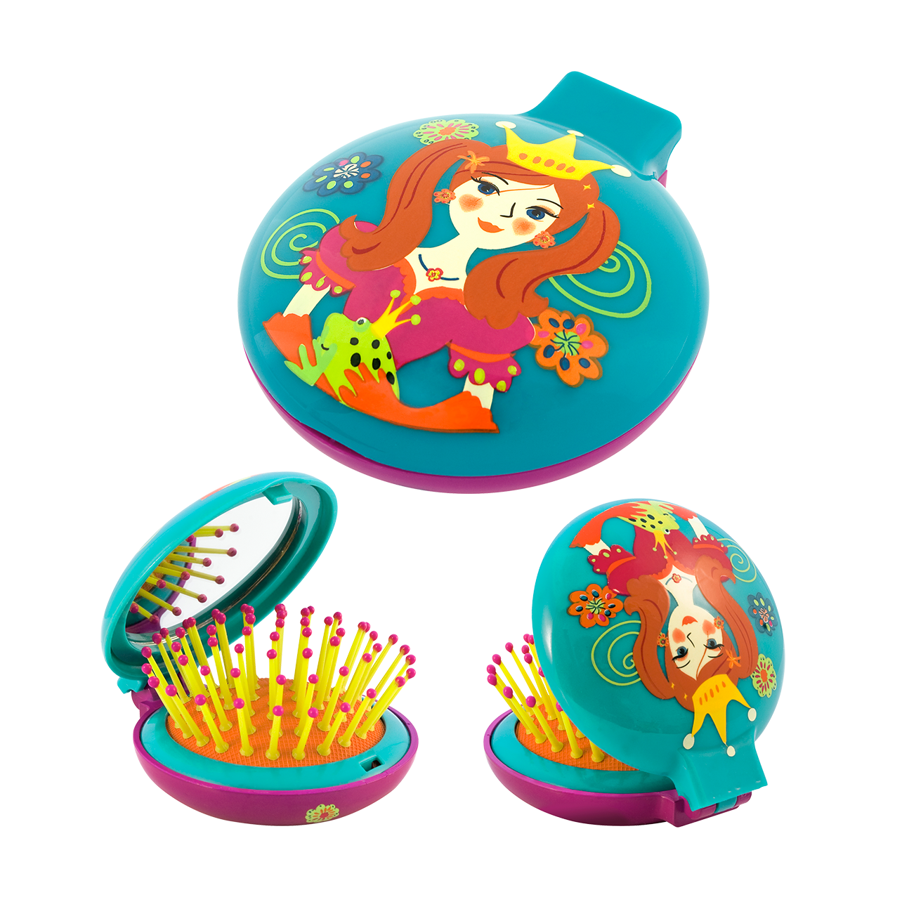 2 in 1 hairbrush and mirror - Lady Retro - Princesse - Pylones