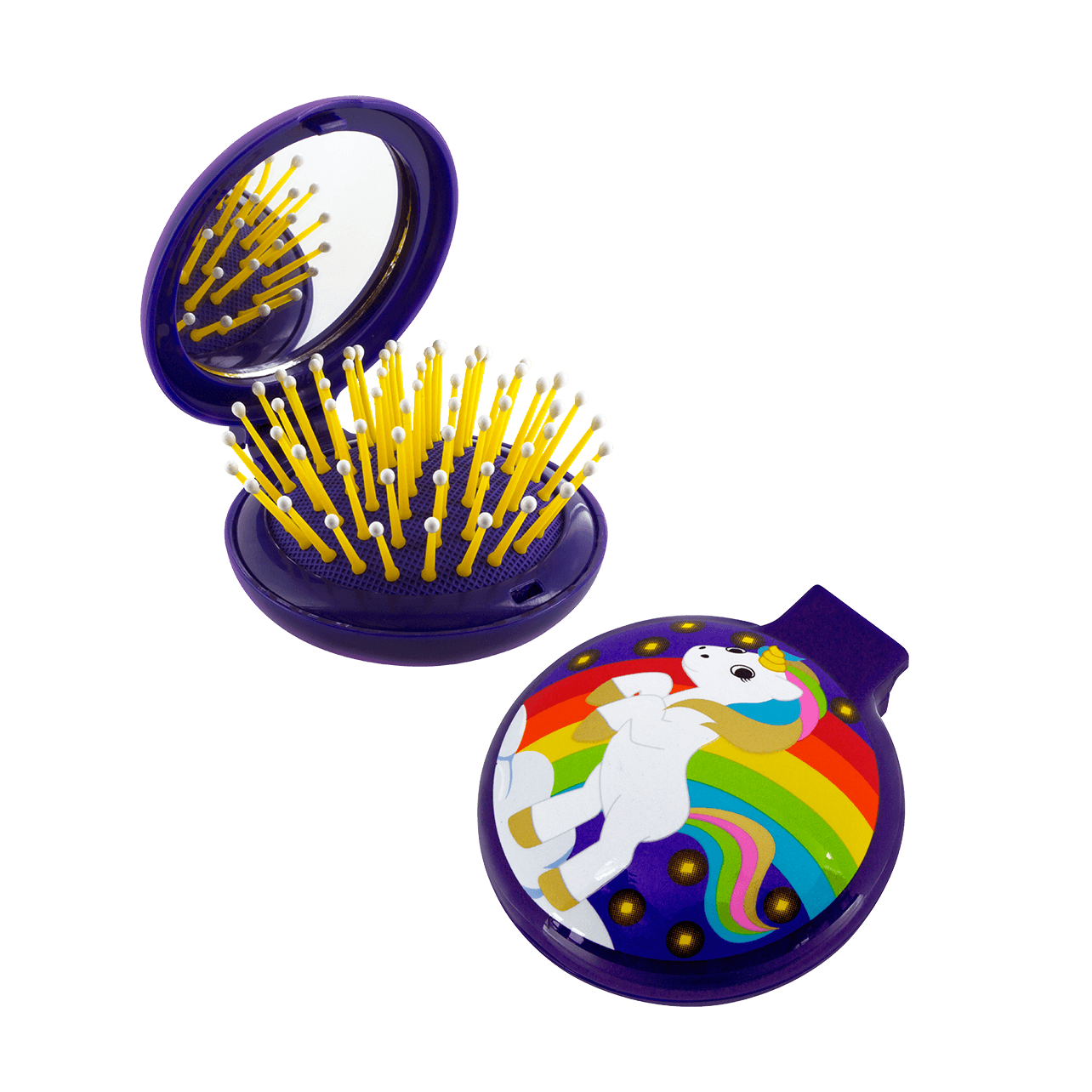 2 in 1 hairbrush and mirror - Lady Retro - Unicorn - Pylones