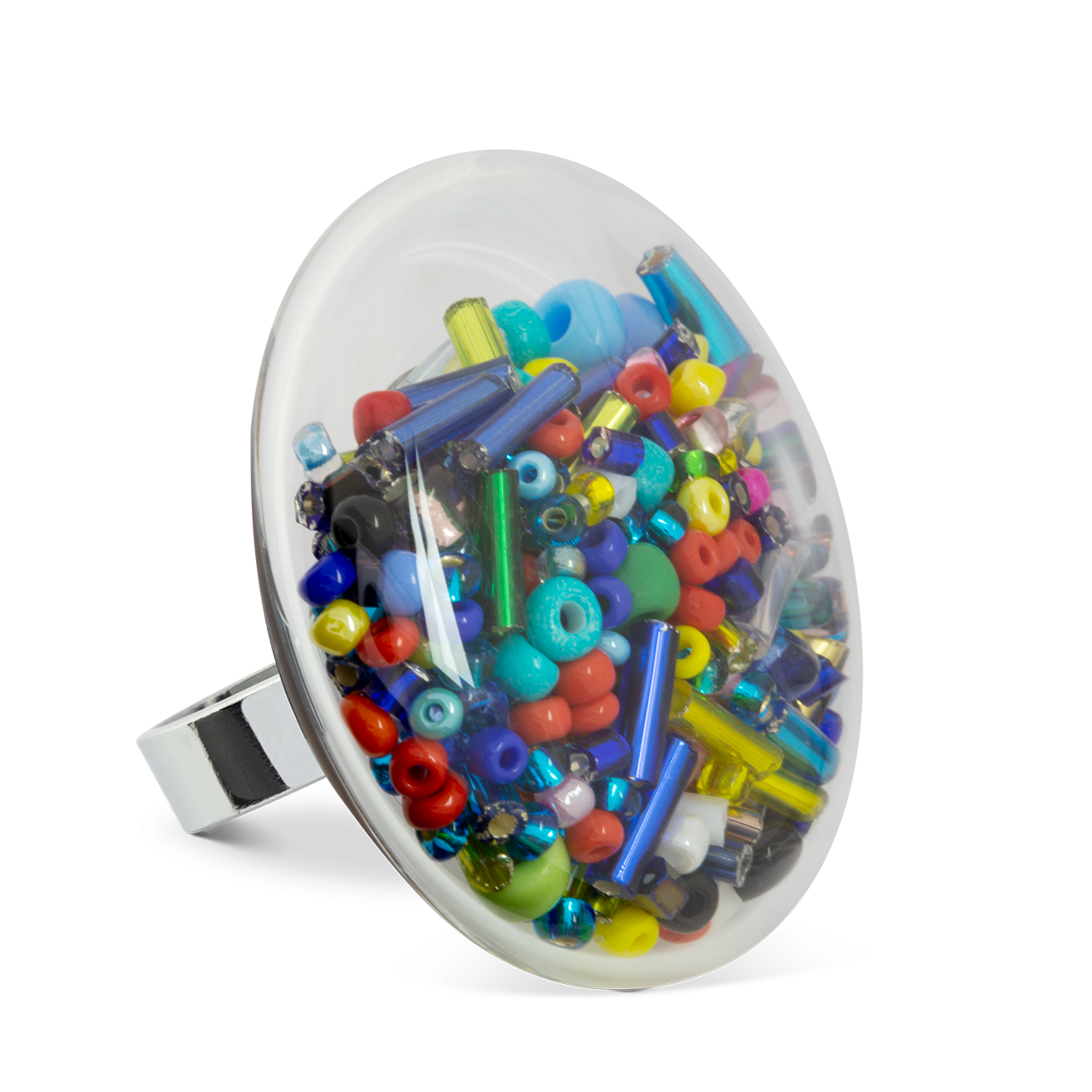 Glass ring - Galet Giga Mix Perles - Multicolor - Pylones