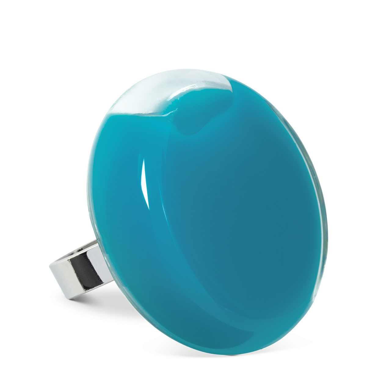 Glass ring - Platine Giga Milk - Turquoise - Pylones