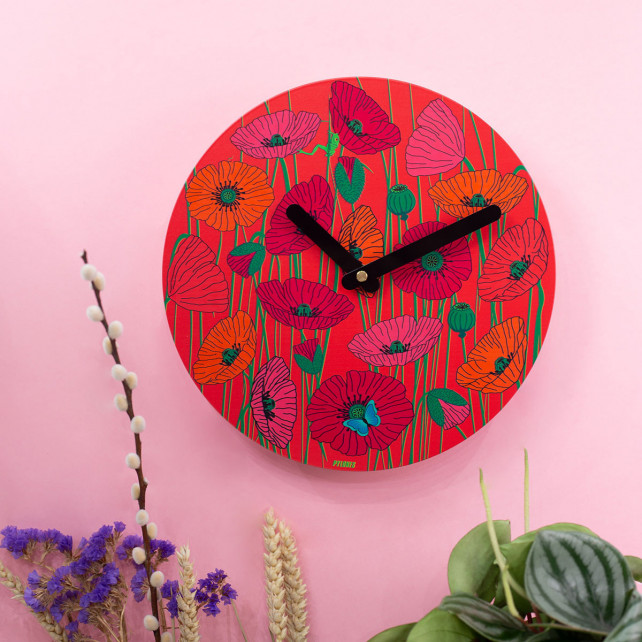 Clock - Happy Time - Coquelicots - Pylones