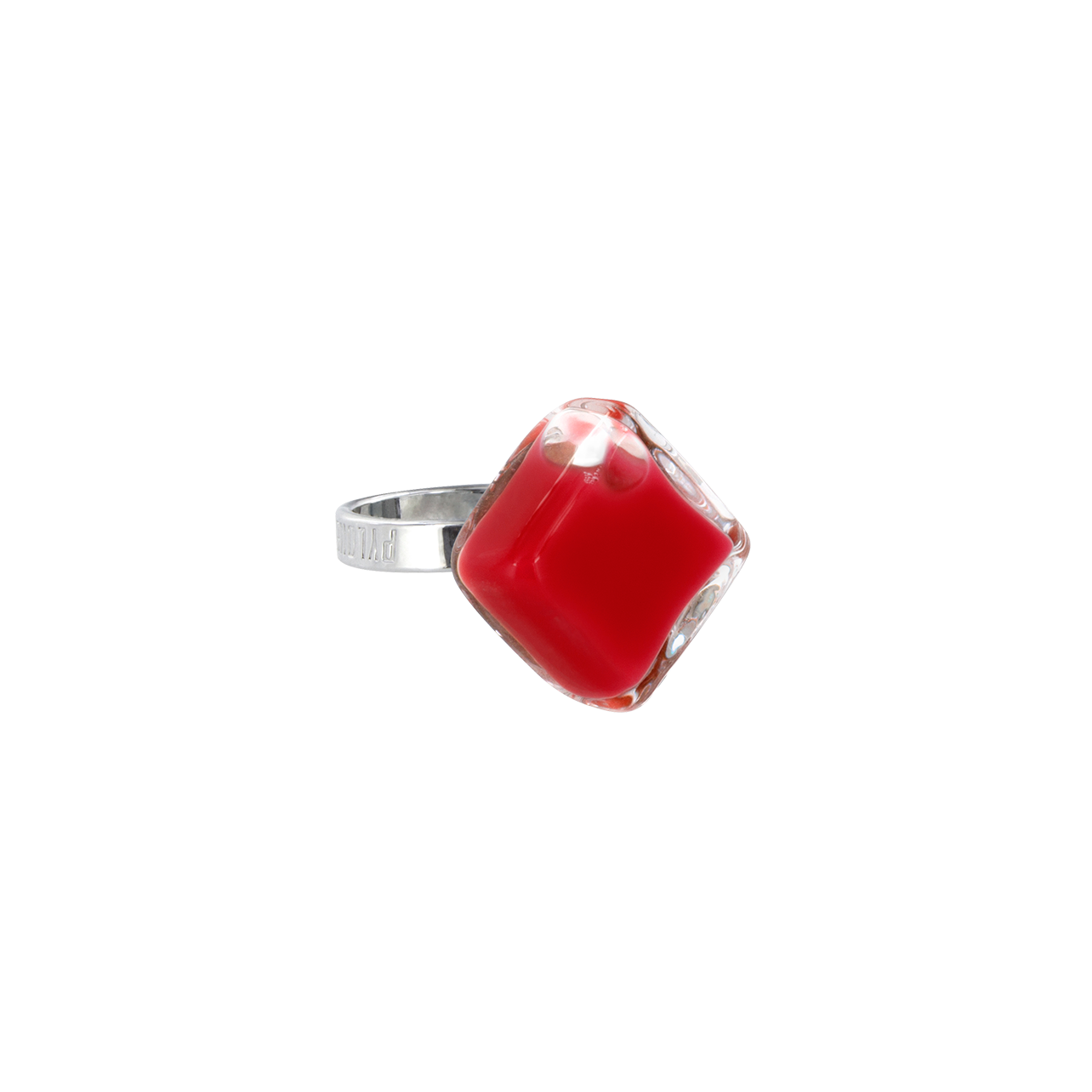 Glass ring - Losange Nano Milk - Dark Red - Pylones
