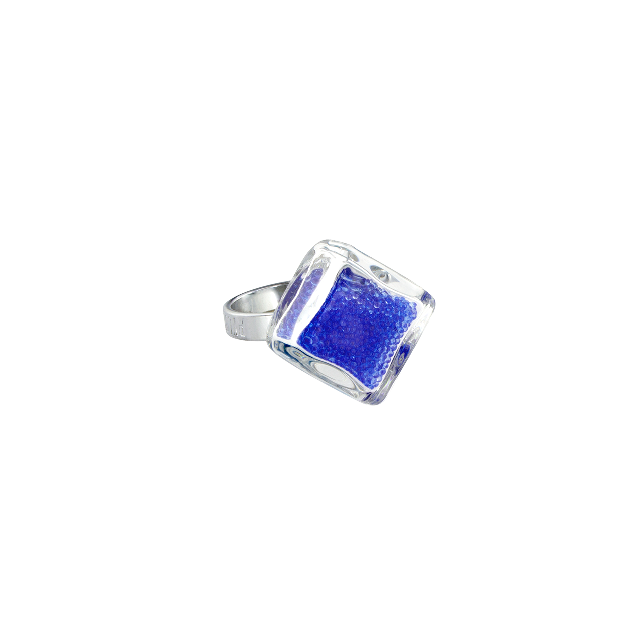 Anello in vetro - Losange Nano Billes - Blu Scuro - Pylones