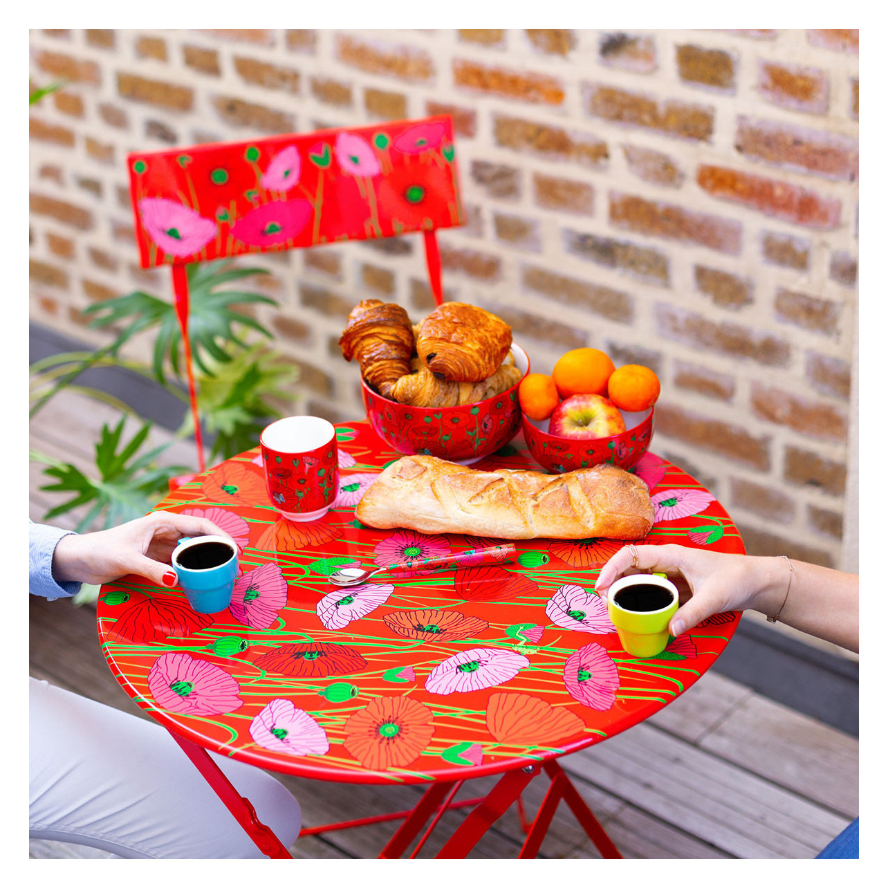 Folding table - Garden Paradise - Coquelicots - Pylones