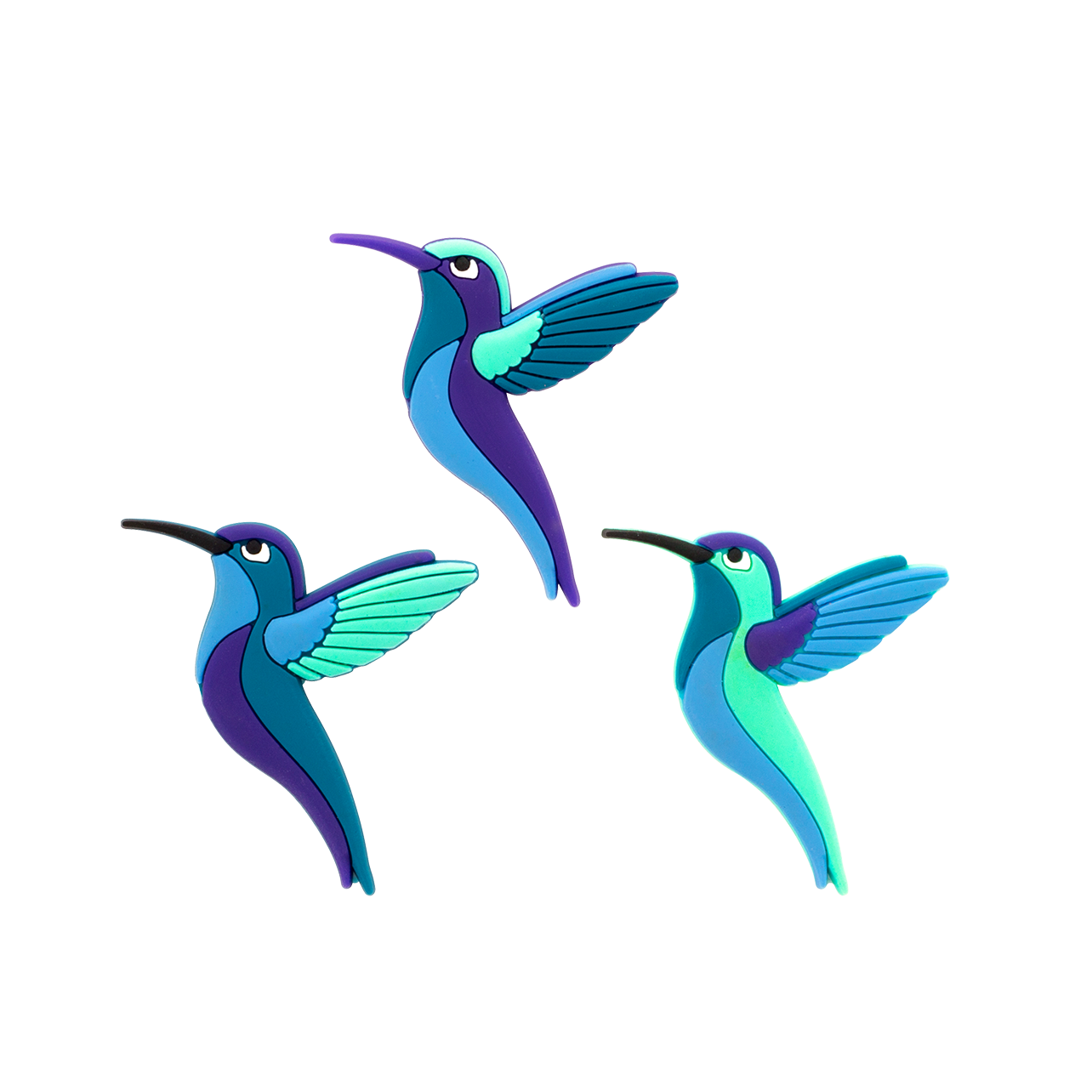 Set of 3 magnets - Happy - Colibris Bleu - Pylones