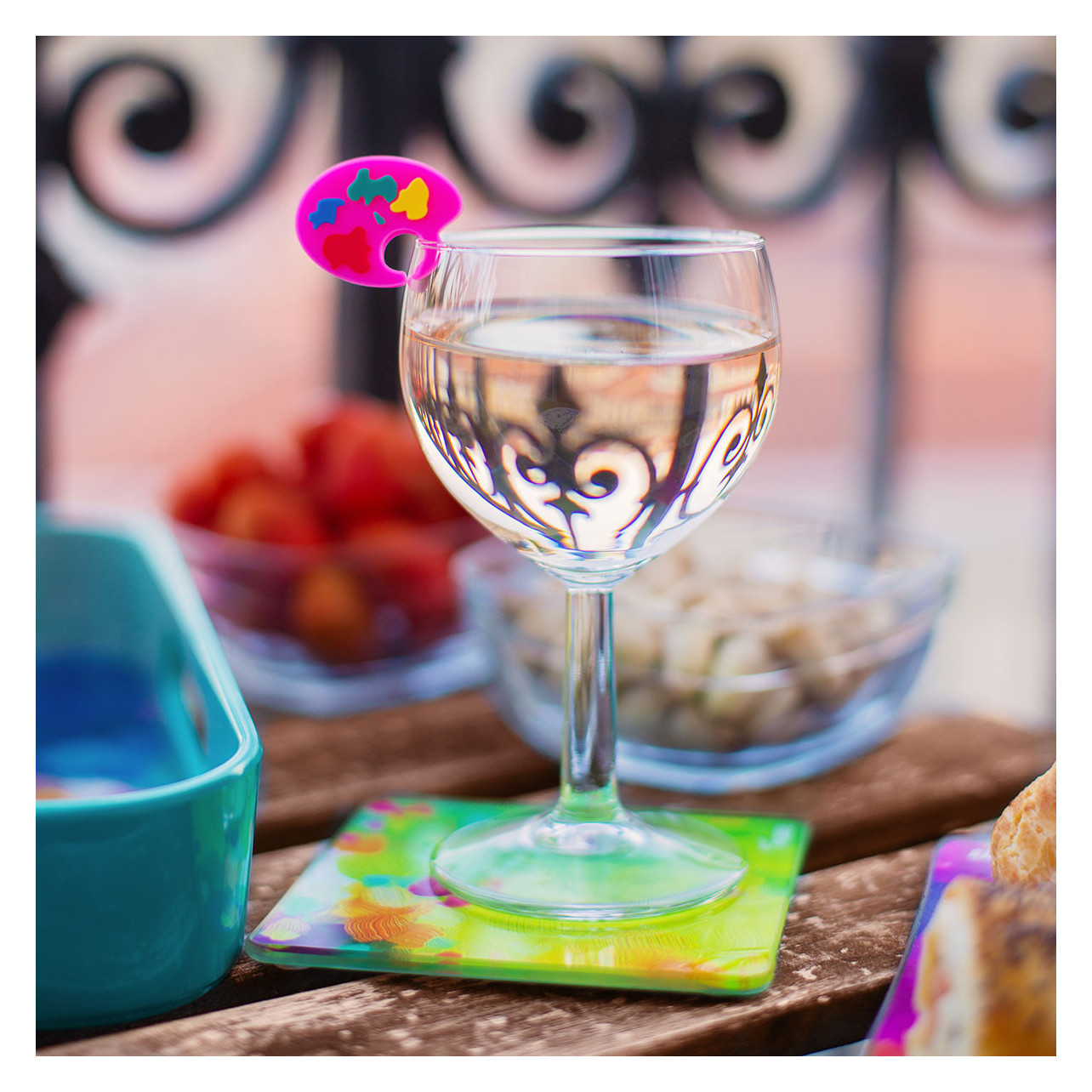 Set of 6 glass markers - Happy Markers - Palette' - Pylones