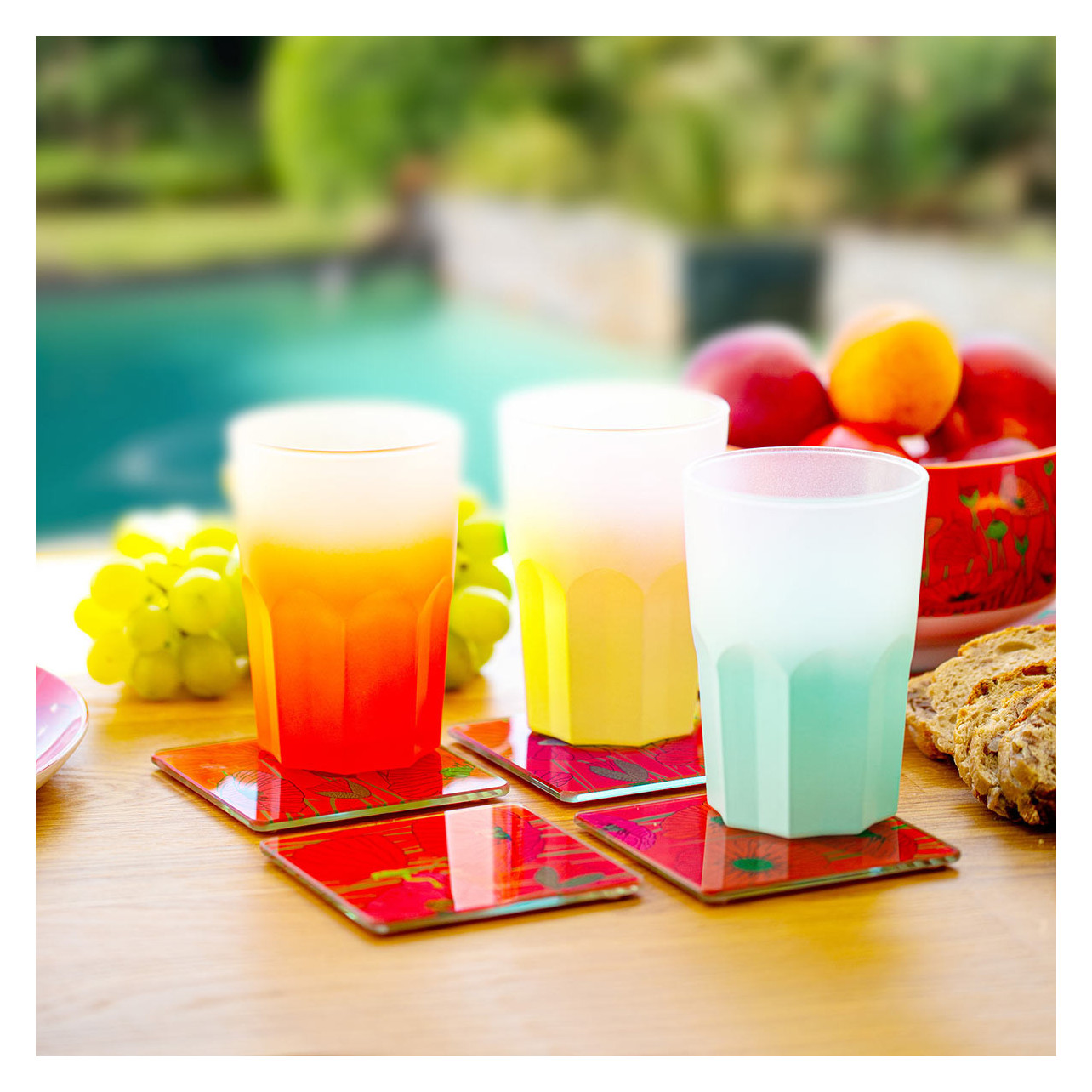 Set de 4 dessous de verre Palette - Sous verre - Coquelicots - Pylones