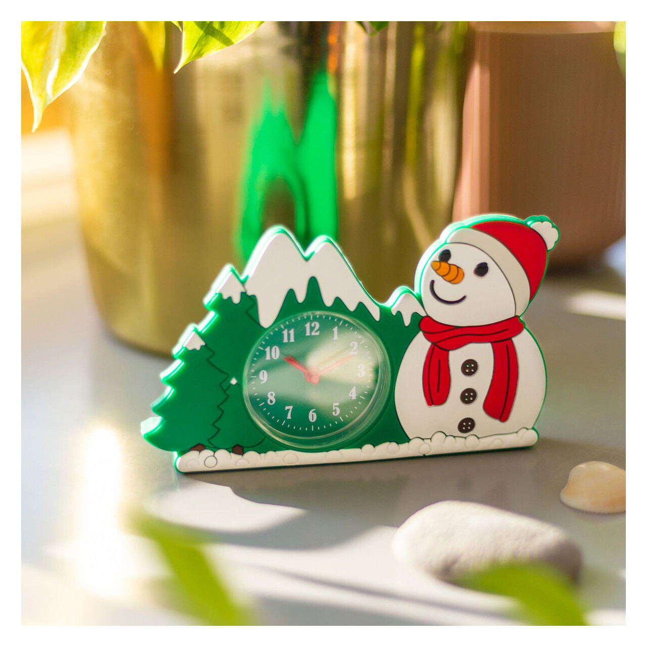 Alarm clock - Funny Clock - Snowman - Pylones