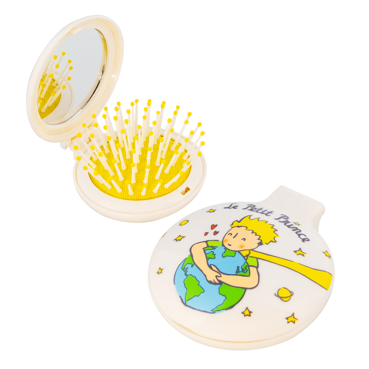 2 in 1 hairbrush and mirror - Lady Retro - Le Petit Prince Yellow - Pylones