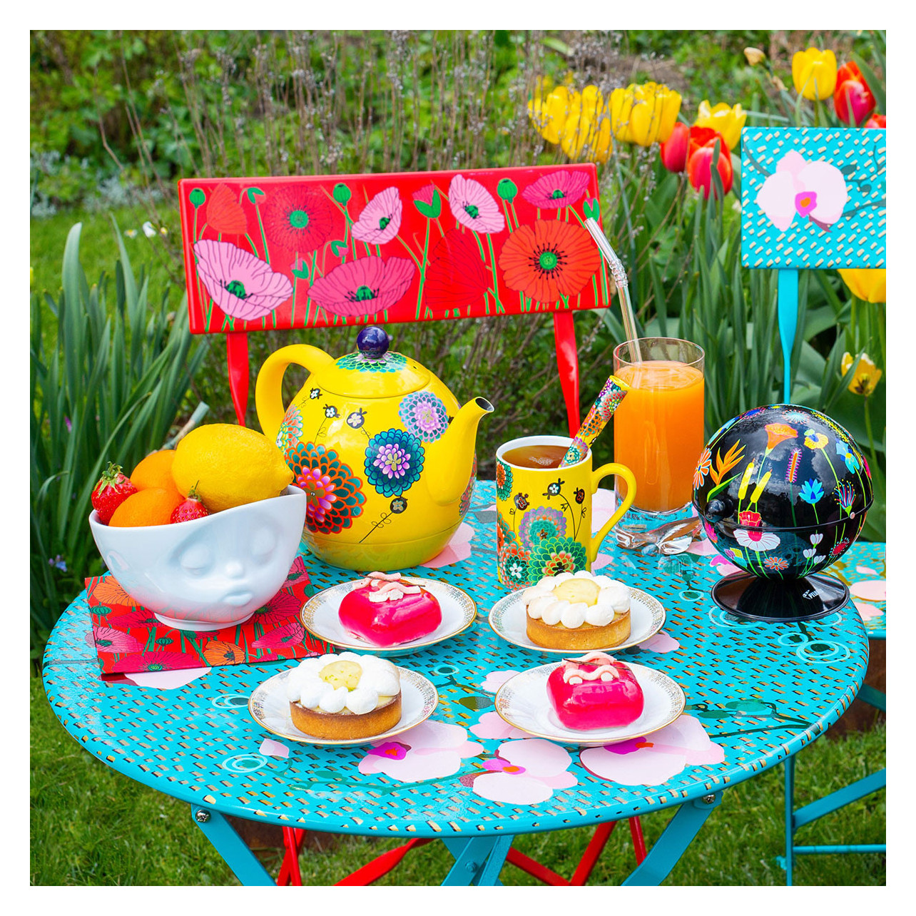 Folding chair - Garden Paradise - Coquelicots - Pylones