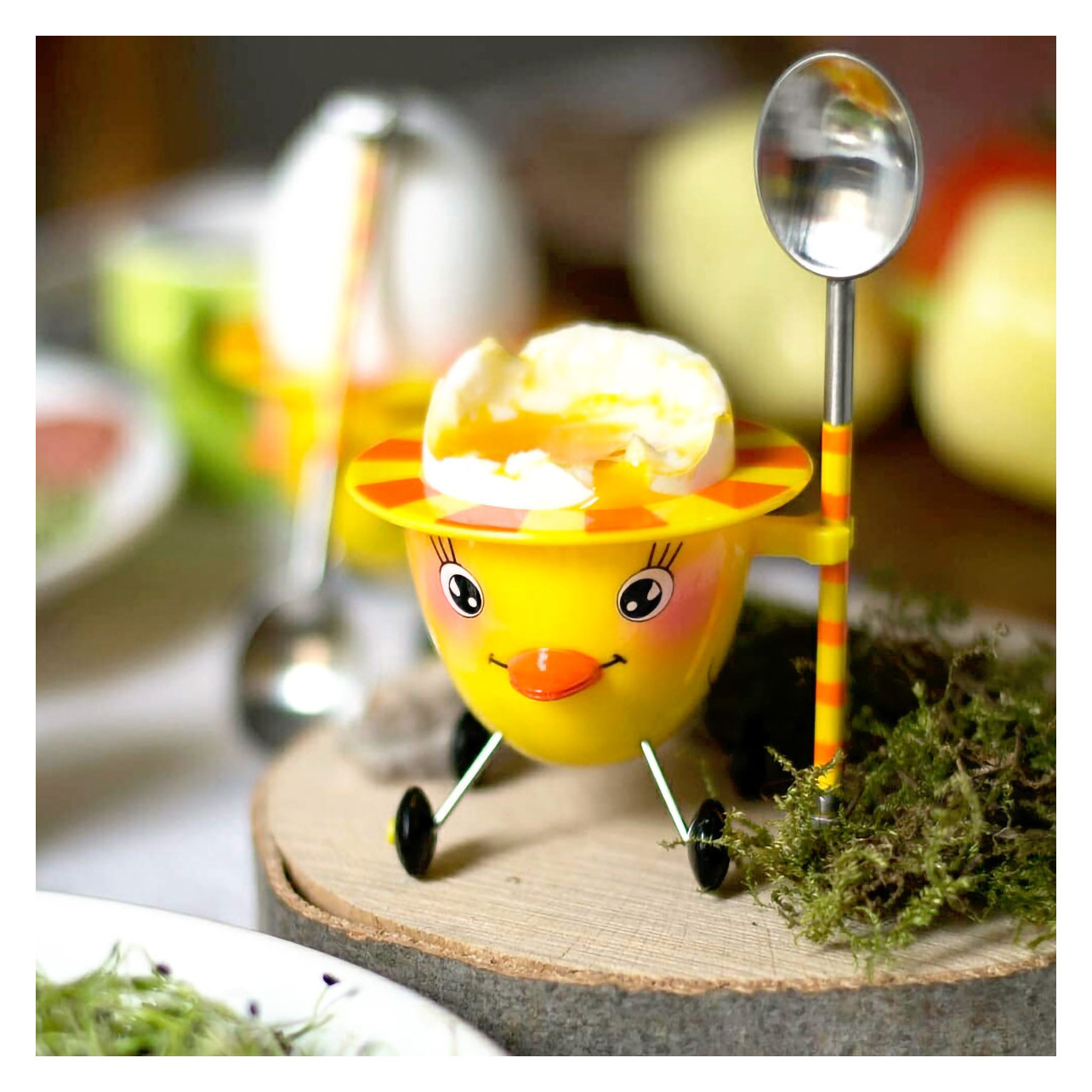 Coquetier design enfant - Cocotte - Canard - Pylones