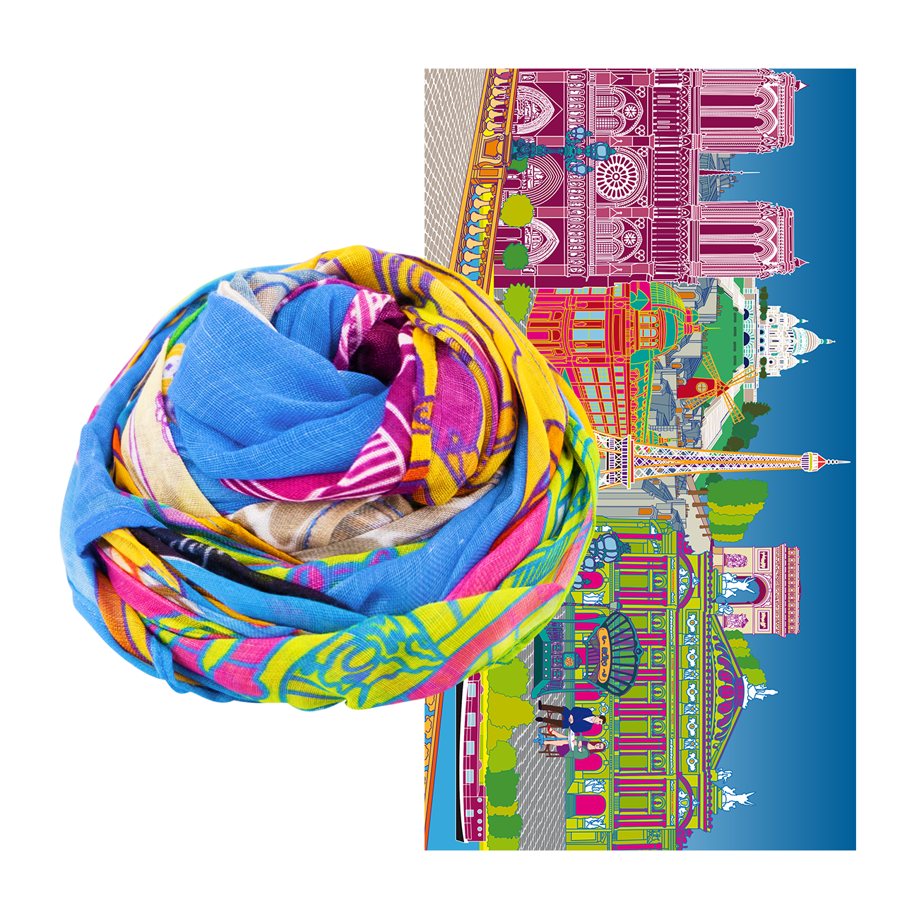 Foulard design coloré & original - Pylones