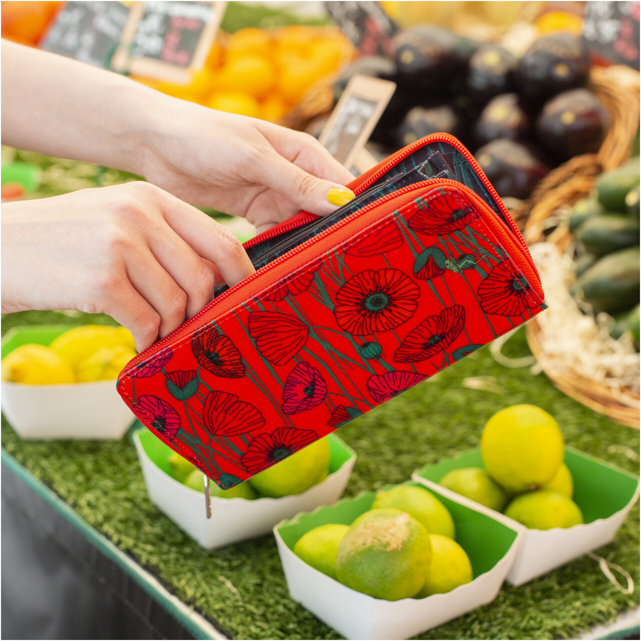 Wallet - Voyage - Coquelicots - Pylones