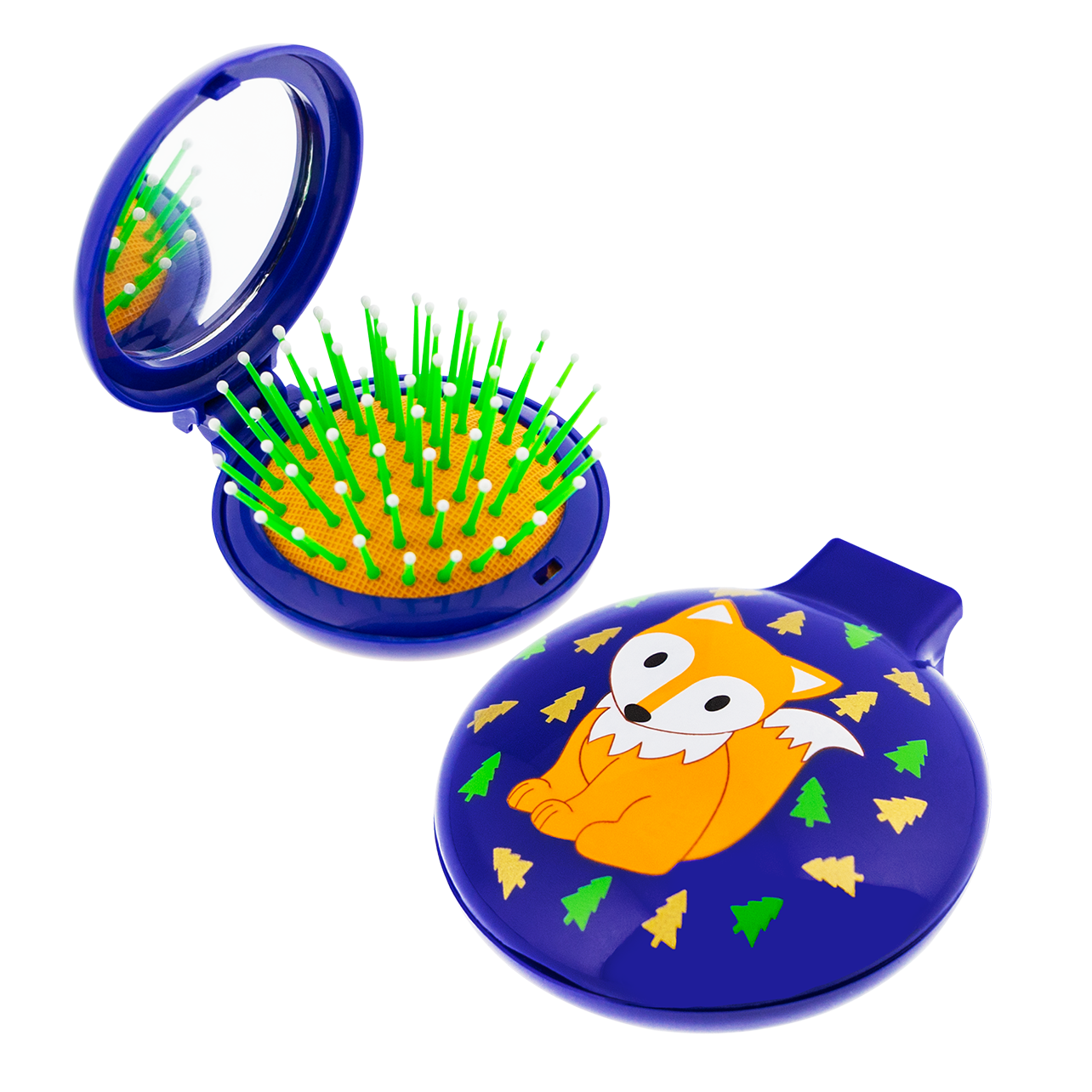 2 in 1 hairbrush and mirror - Lady Retro - Fox - Pylones