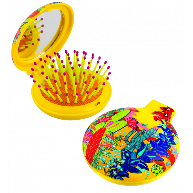 2 in 1 hairbrush and mirror - Lady Retro - Bouquet - Pylones