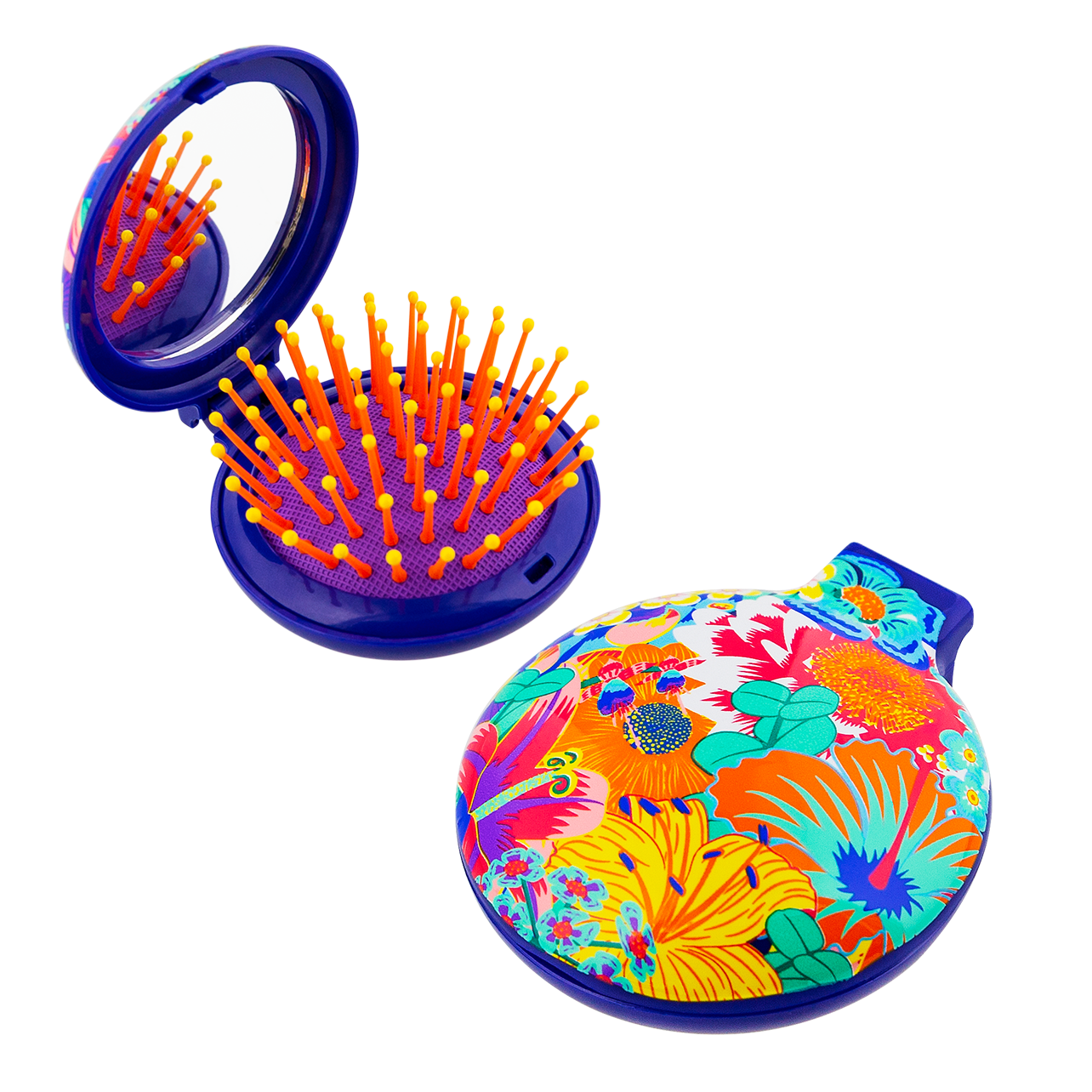 2 in 1 hairbrush and mirror - Lady Retro - Bouquet - Pylones