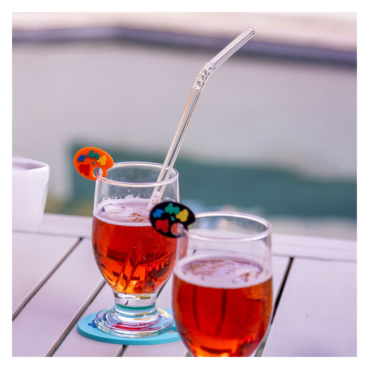 Set of 6 glass markers - Happy Markers - Palette' - Pylones