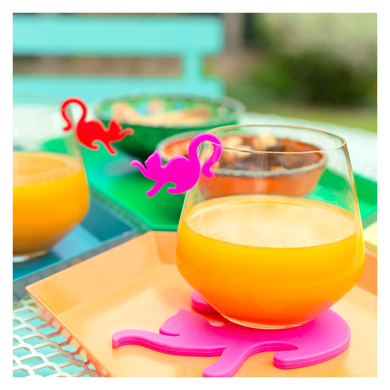 Set of 6 glass markers - Happy Markers - Entrechats - Pylones