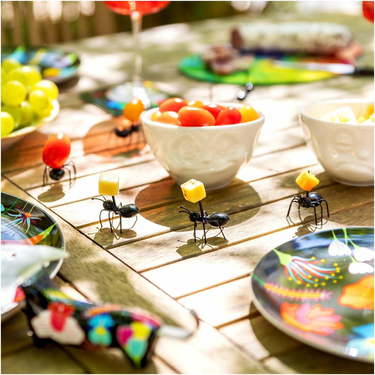 Set of 20 cocktail sticks - Ant Pick Party - Black - Pylones