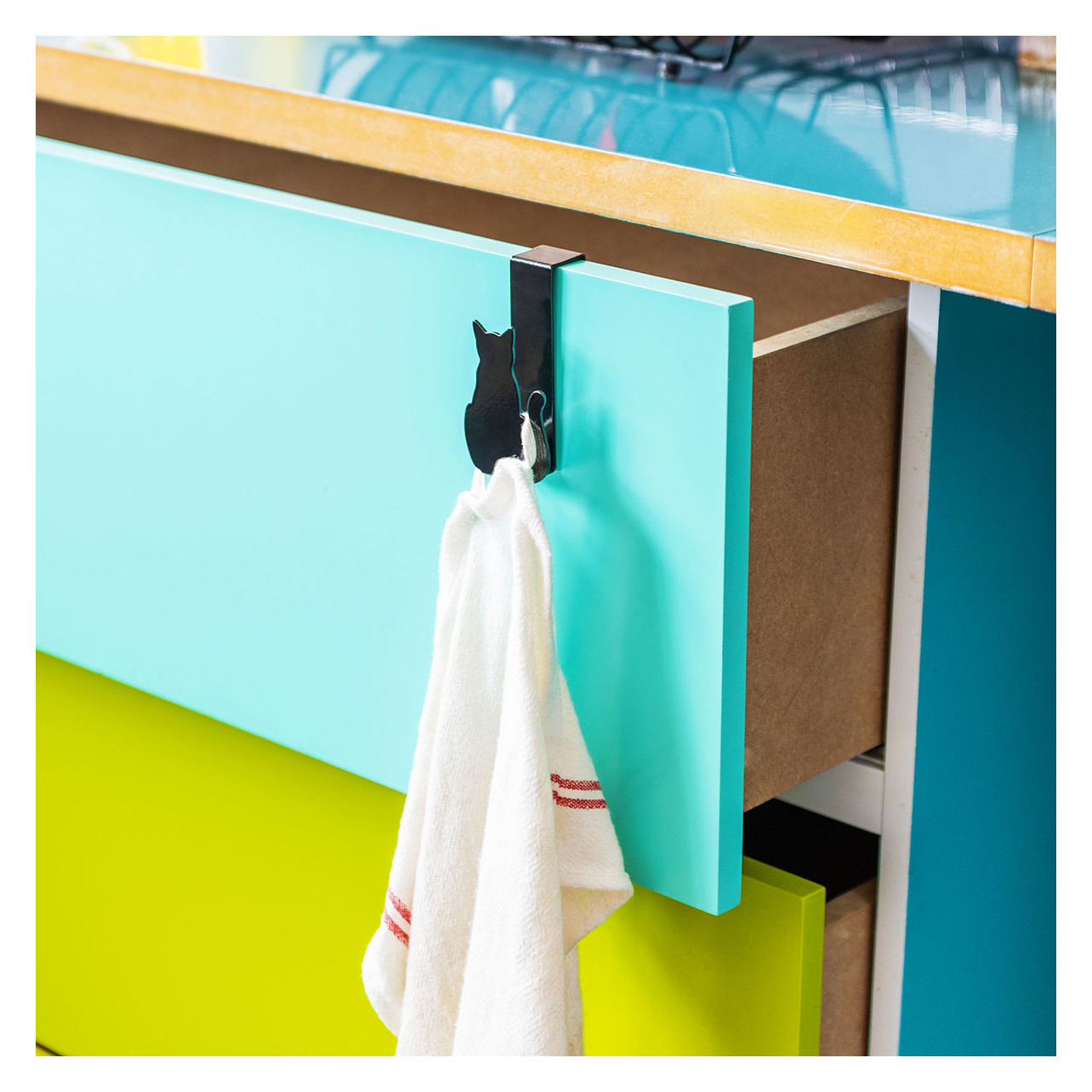 Tea towel hook - Accrochat - Black - Pylones