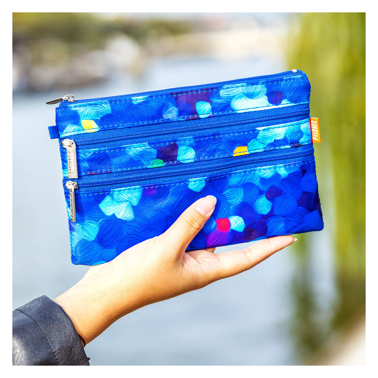 Pouch with 3 Zips - Zip It - Blue Palette - Pylones