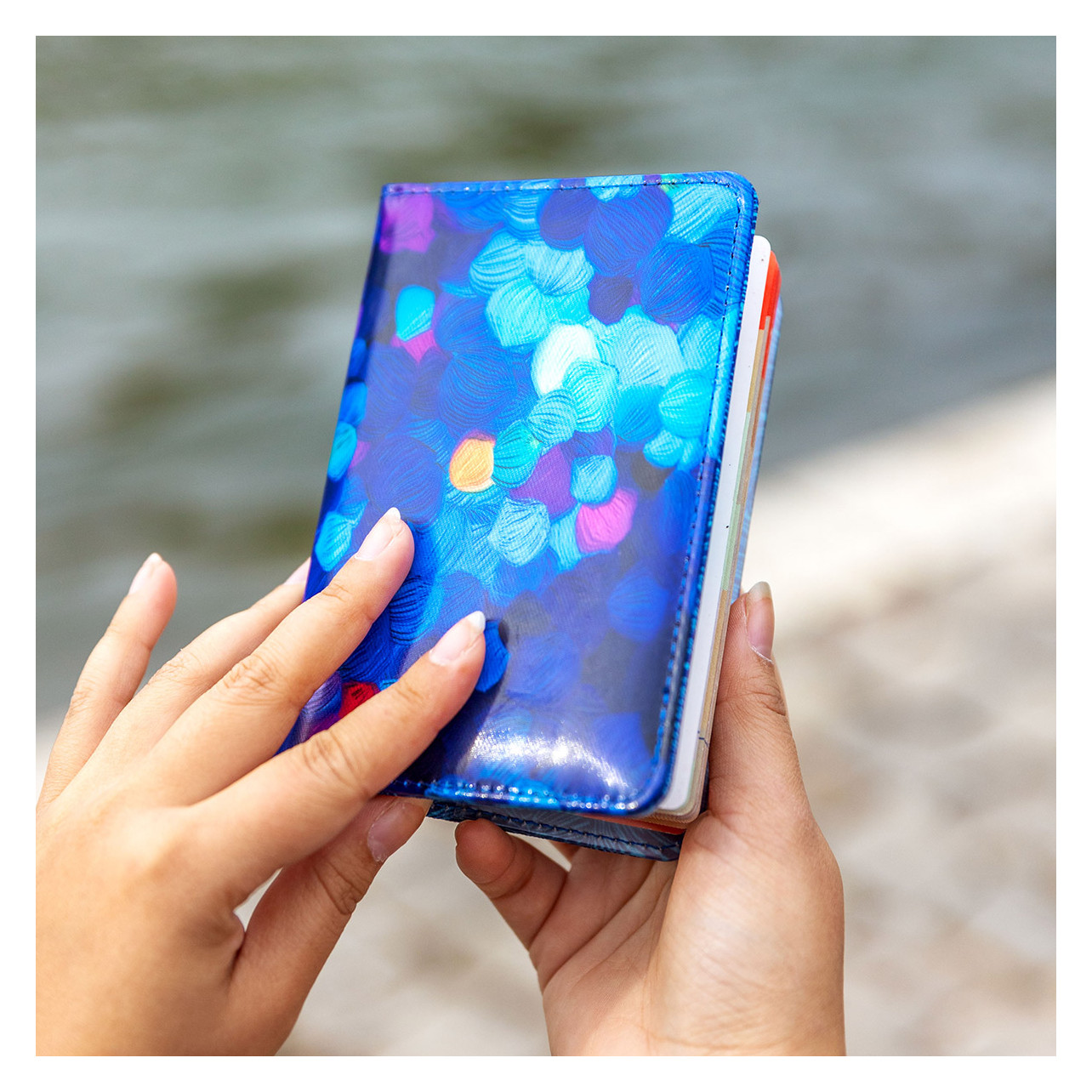 Original passport holder / passport case - Voyage - Blue Palette - Pylones