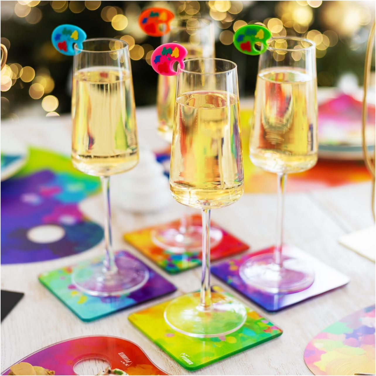 Set of 6 glass markers - Happy Markers - Palette' - Pylones