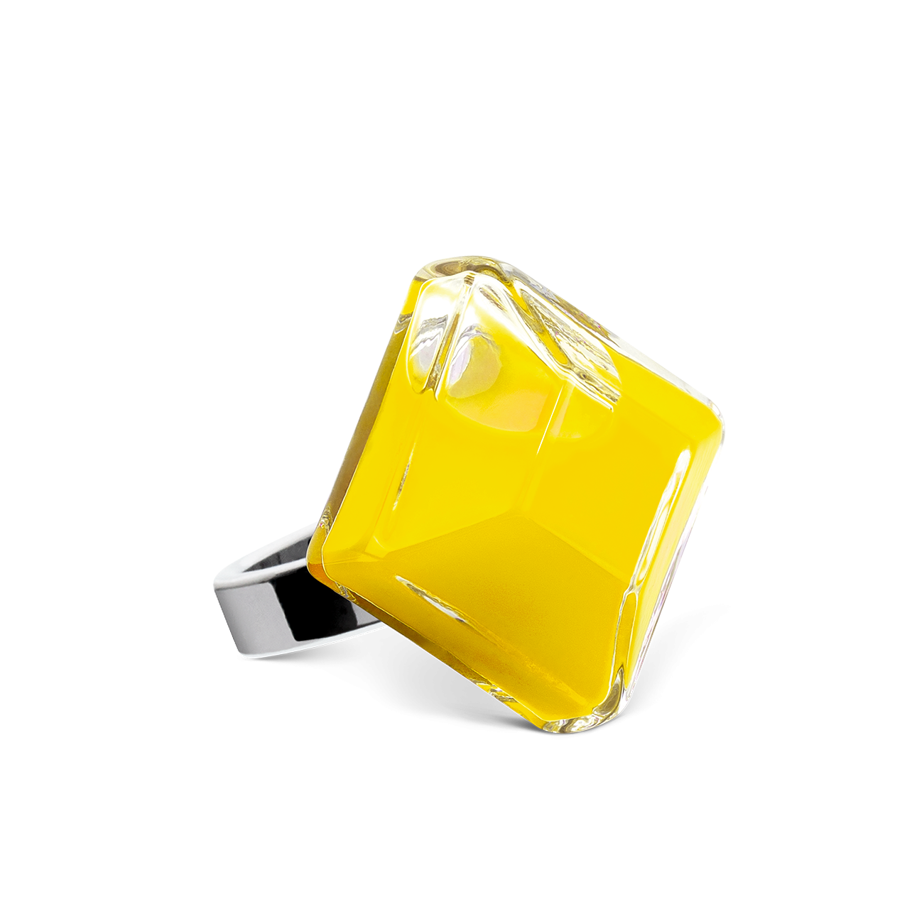 Glass ring - Gaia Medium Milk - Yellow - Pylones