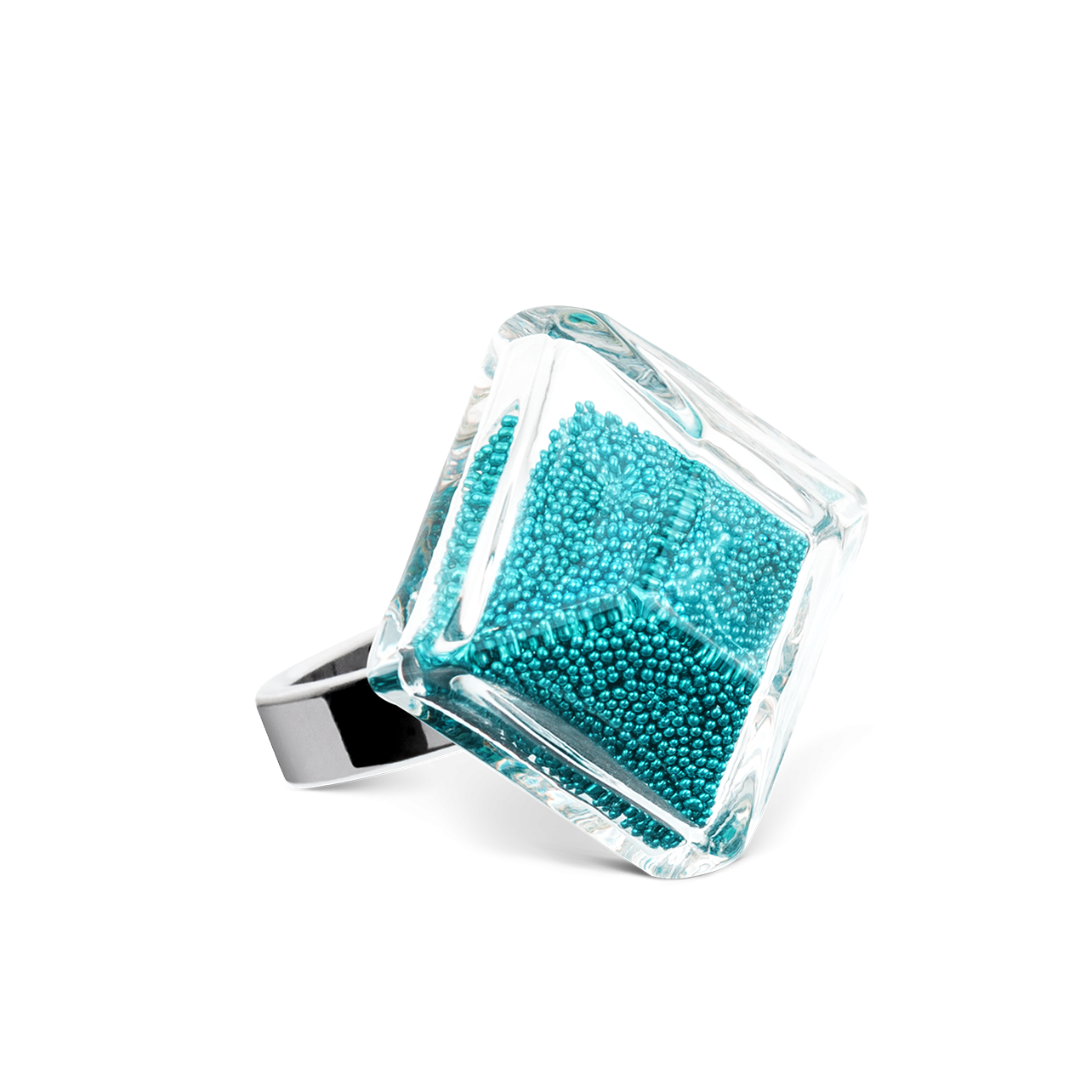 Glass ring - Gaia Medium Billes - Turquoise - Pylones