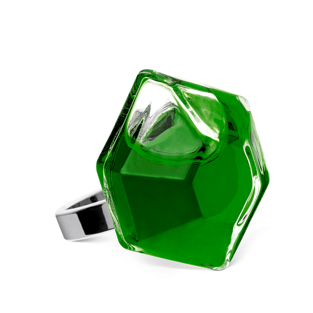 Glass ring - Energie Medium transparent - Red - Pylones