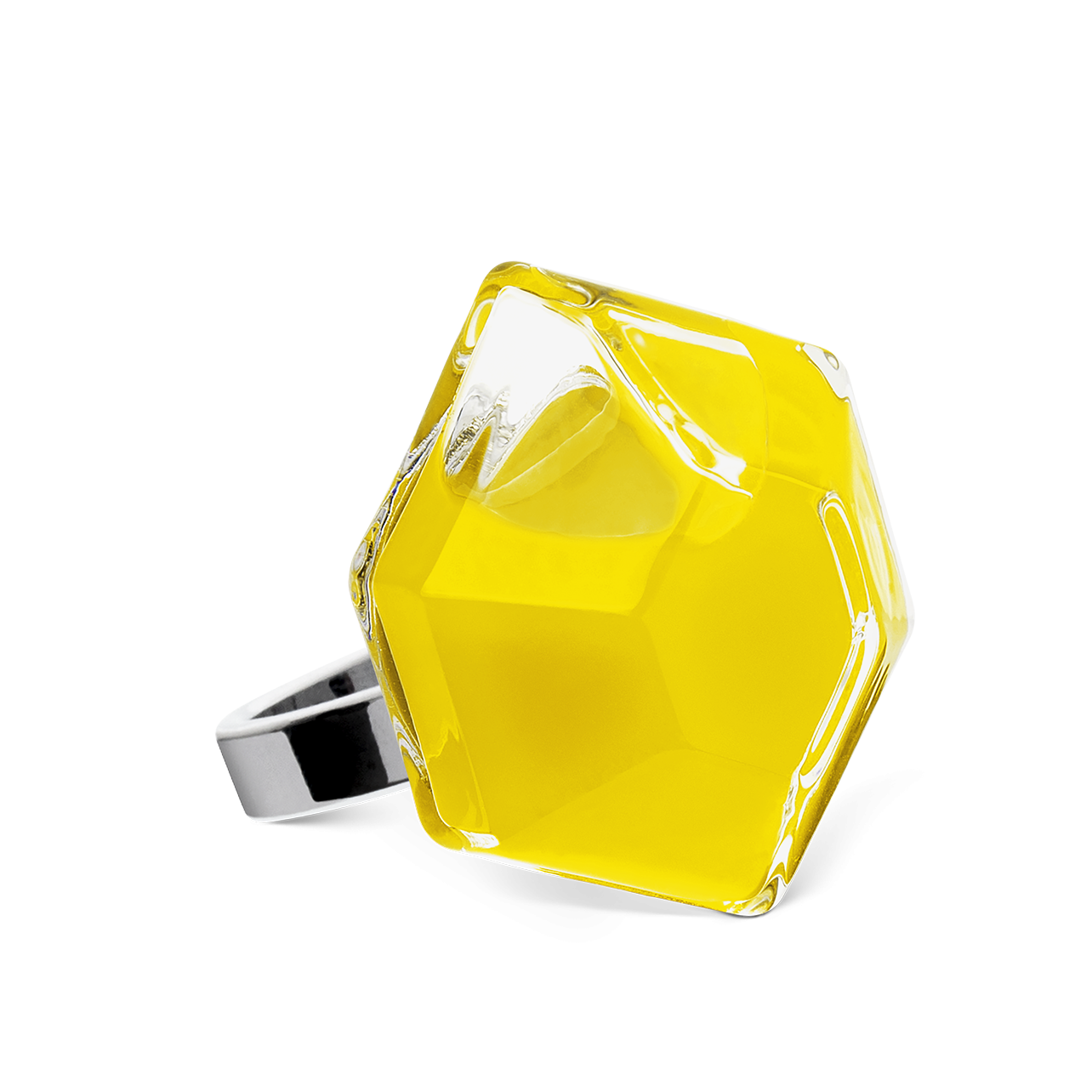 Glass ring - Energie Medium Milk - Yellow - Pylones