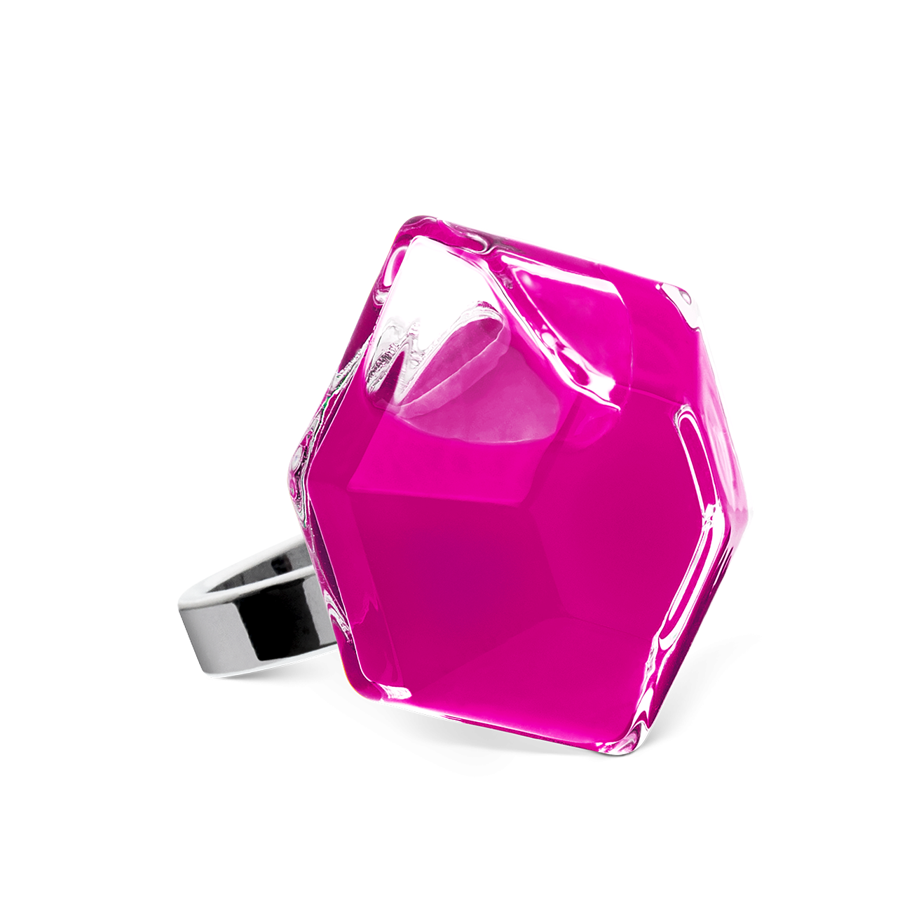 Glass ring - Energie Medium Milk - Fuchsia - Pylones