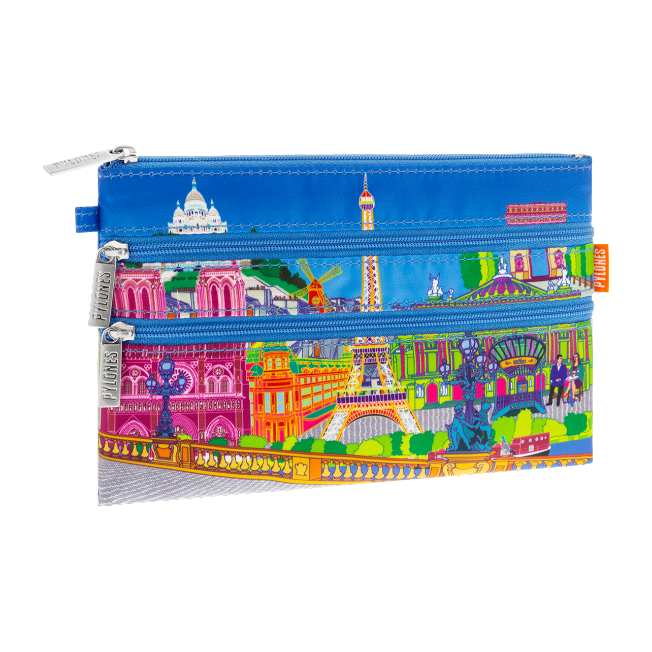 Pouch with 3 Zips - Zip It - New Paris - Pylones