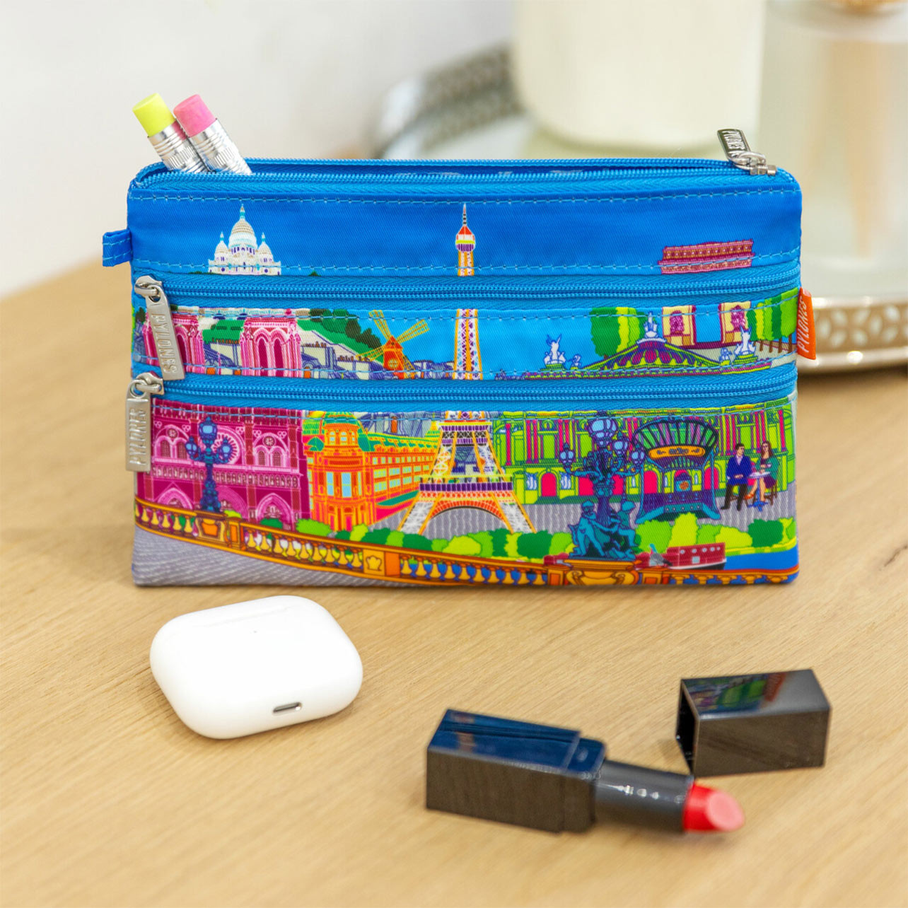 Pouch with 3 Zips - Zip It - New Paris - Pylones