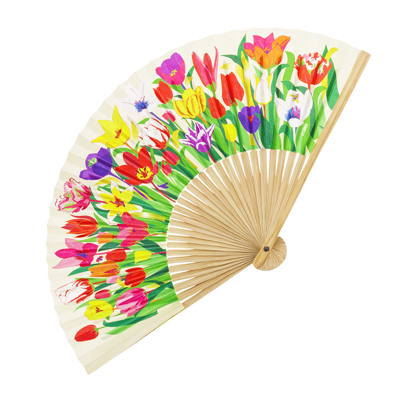 Colored bamboo pocket fan - Pylones