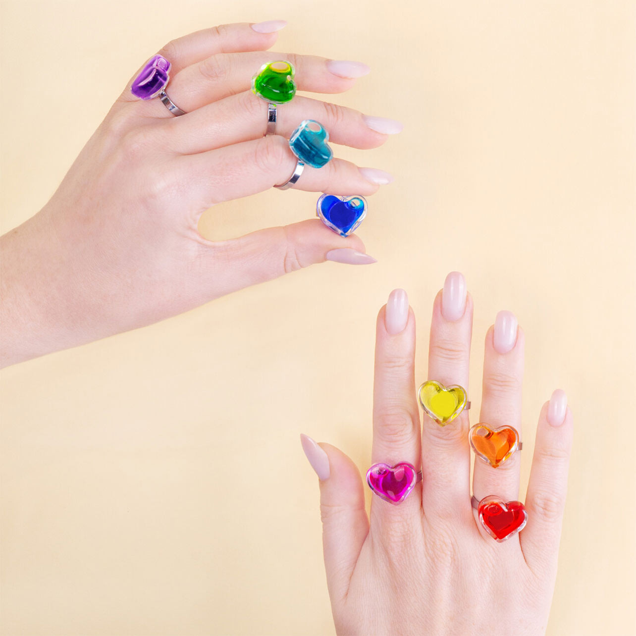 Glass ring - Coeur Nano transparent - Red - Pylones