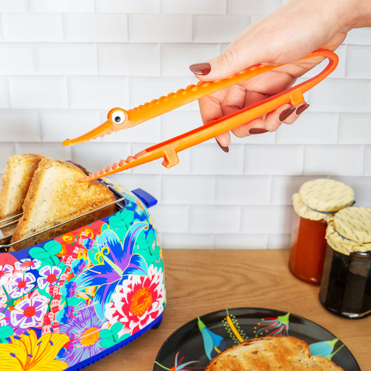 Kitchen tongs - Croc'odile - Orange - Pylones