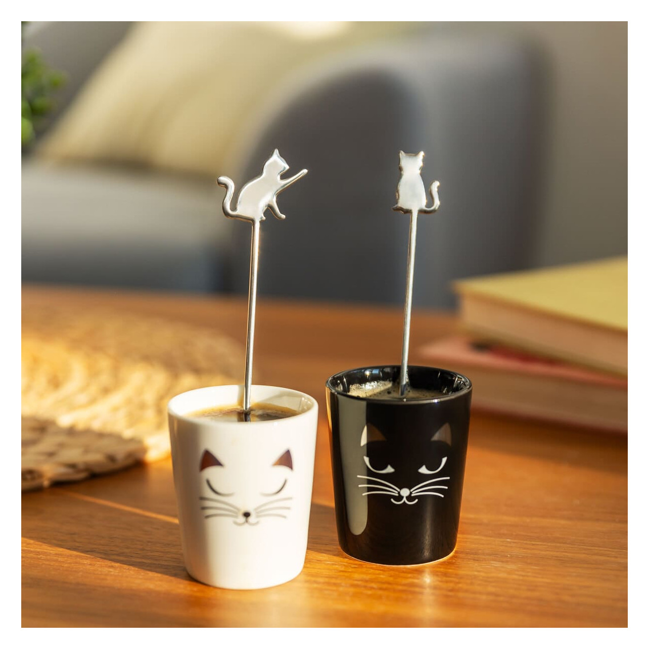 Set of 2 teaspoons - Catuccino - Silver - Pylones