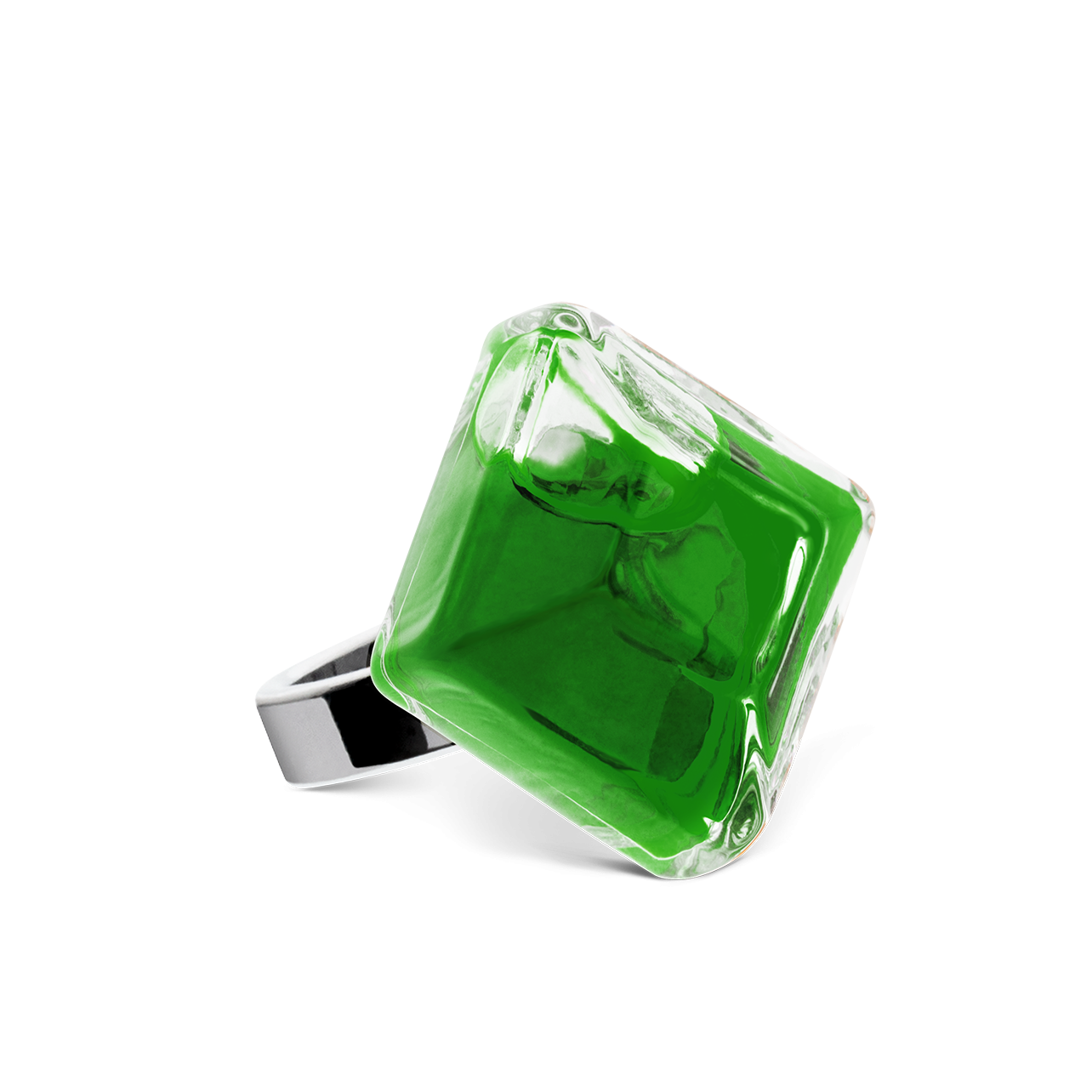 Glass ring - Gaia Medium Transparent - Green - Pylones
