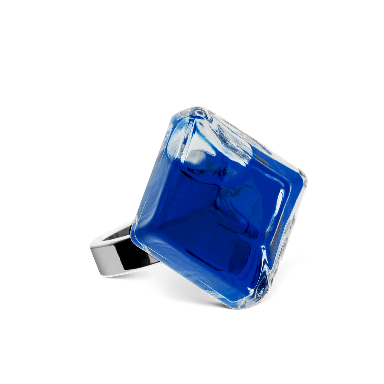 Glass ring - Gaia Medium Transparent - Dark Blue - Pylones