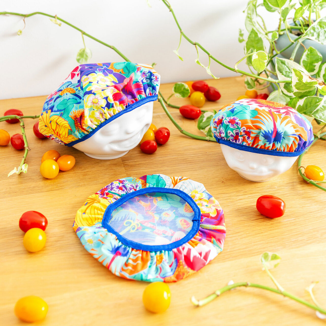 Set of 3 bowls covers - Charlotte - Bouquet - Pylones