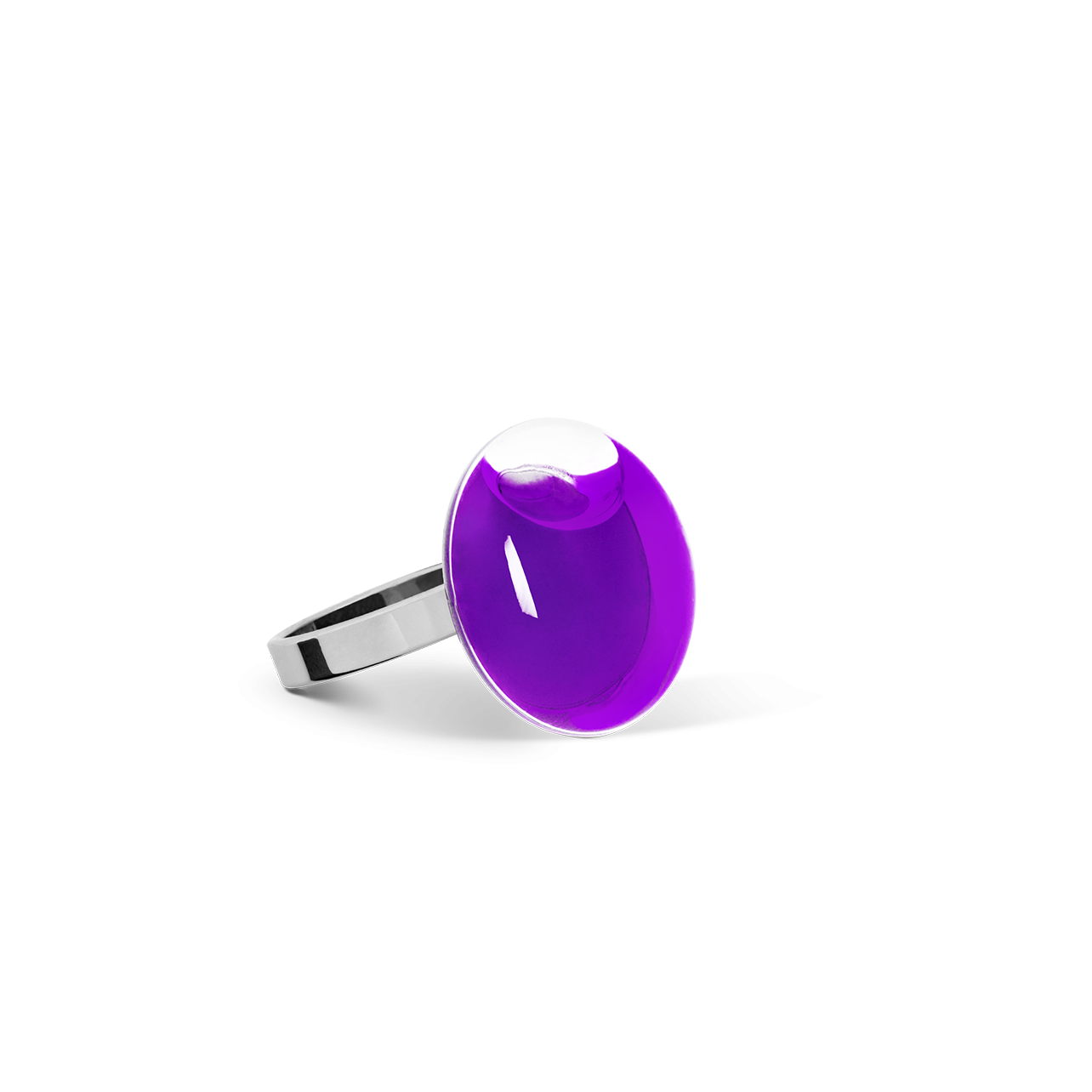 Glass ring - Galet Nano Transparent - Purple - Pylones