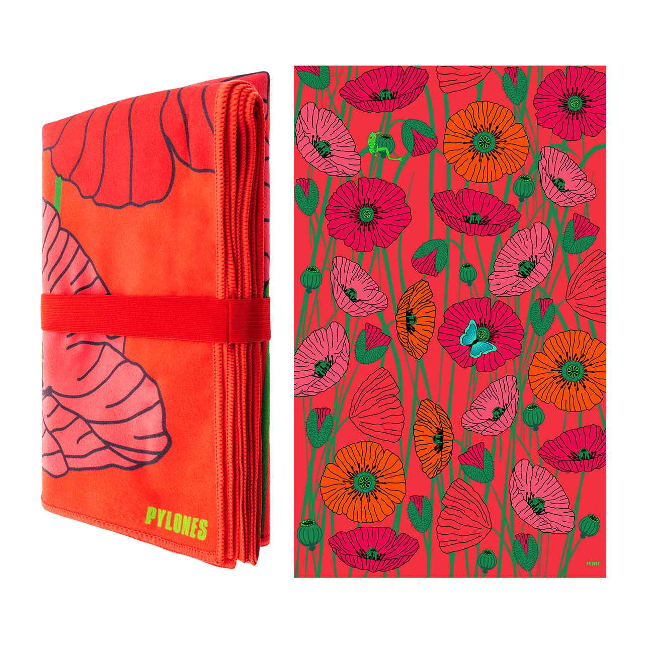 Microfibre towel - Body DS XL - Coquelicots - Pylones