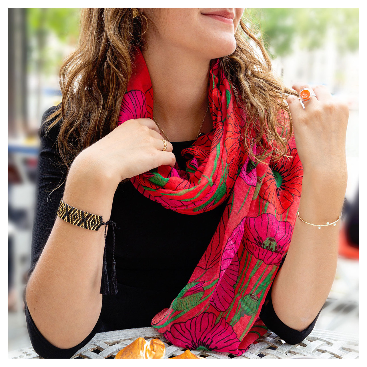 Scarf - Balade - Coquelicots - Pylones