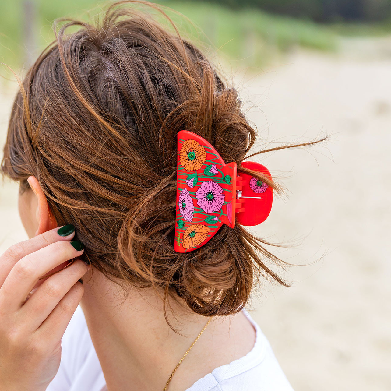 Crab hair clips - Ladyclip Large - Coquelicots - Pylones
