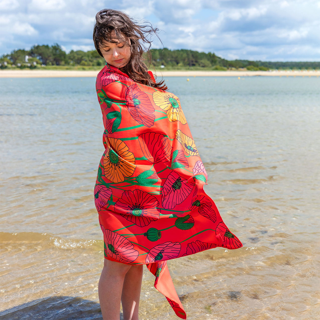 Microfibre towel - Body DS XL - Coquelicots - Pylones