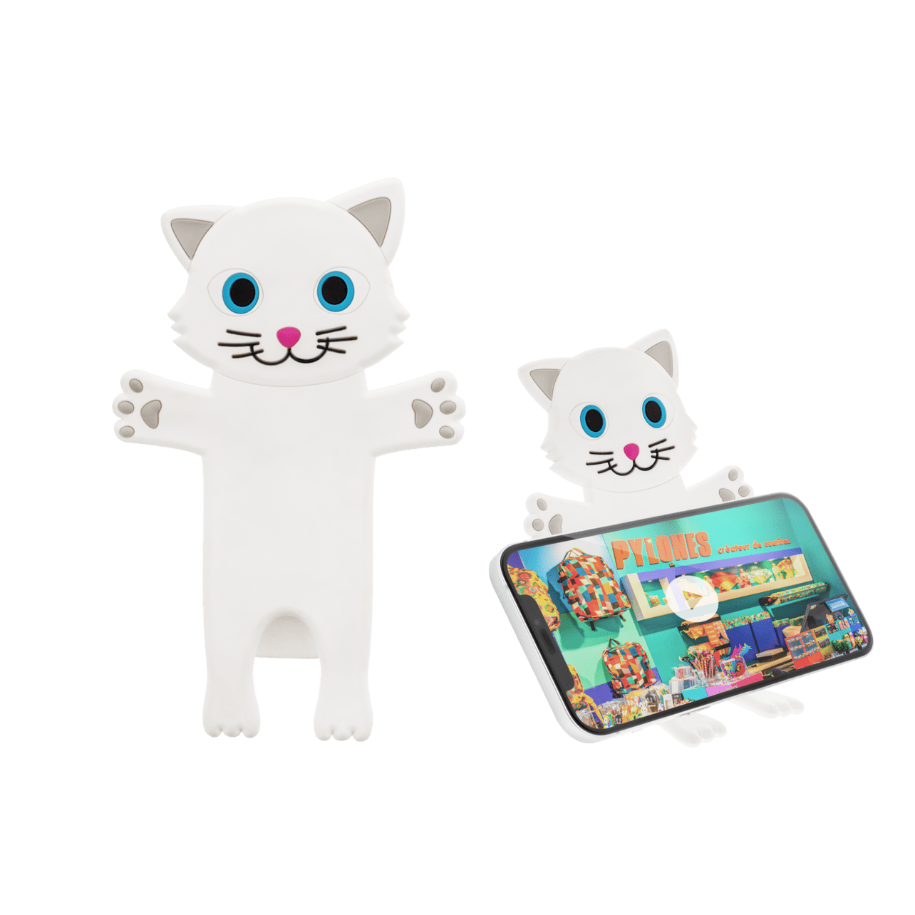 Telephone holder - Ani-stand - White Cat - Pylones